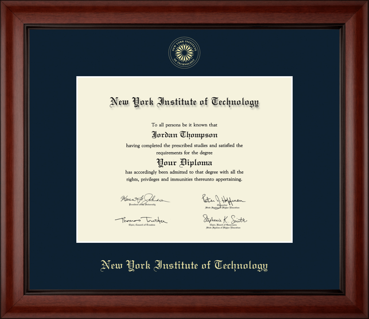 New York Institute of Technology Gold Embossed Diploma Frame in ...