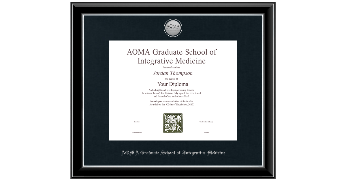 AOMA Grad School of Integrative Medicine Diploma Frame | Church Hill ...