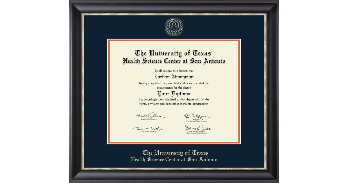 Gold Embossed Diploma Frame in Noir UT Health Science Center at San ...