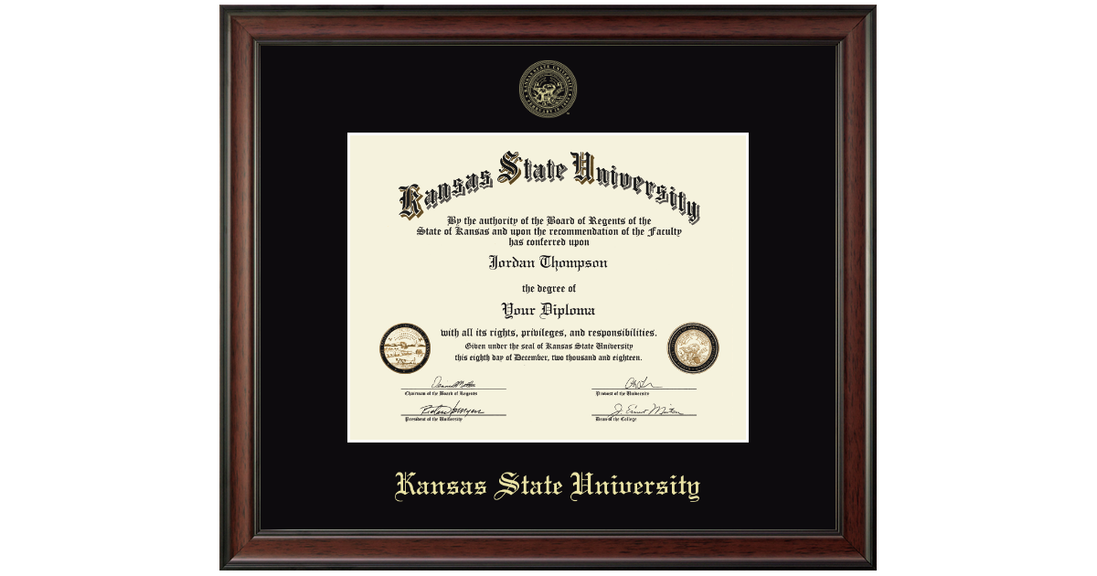 Gold Embossed Diploma Frame in Studio Kansas State University - Item ...