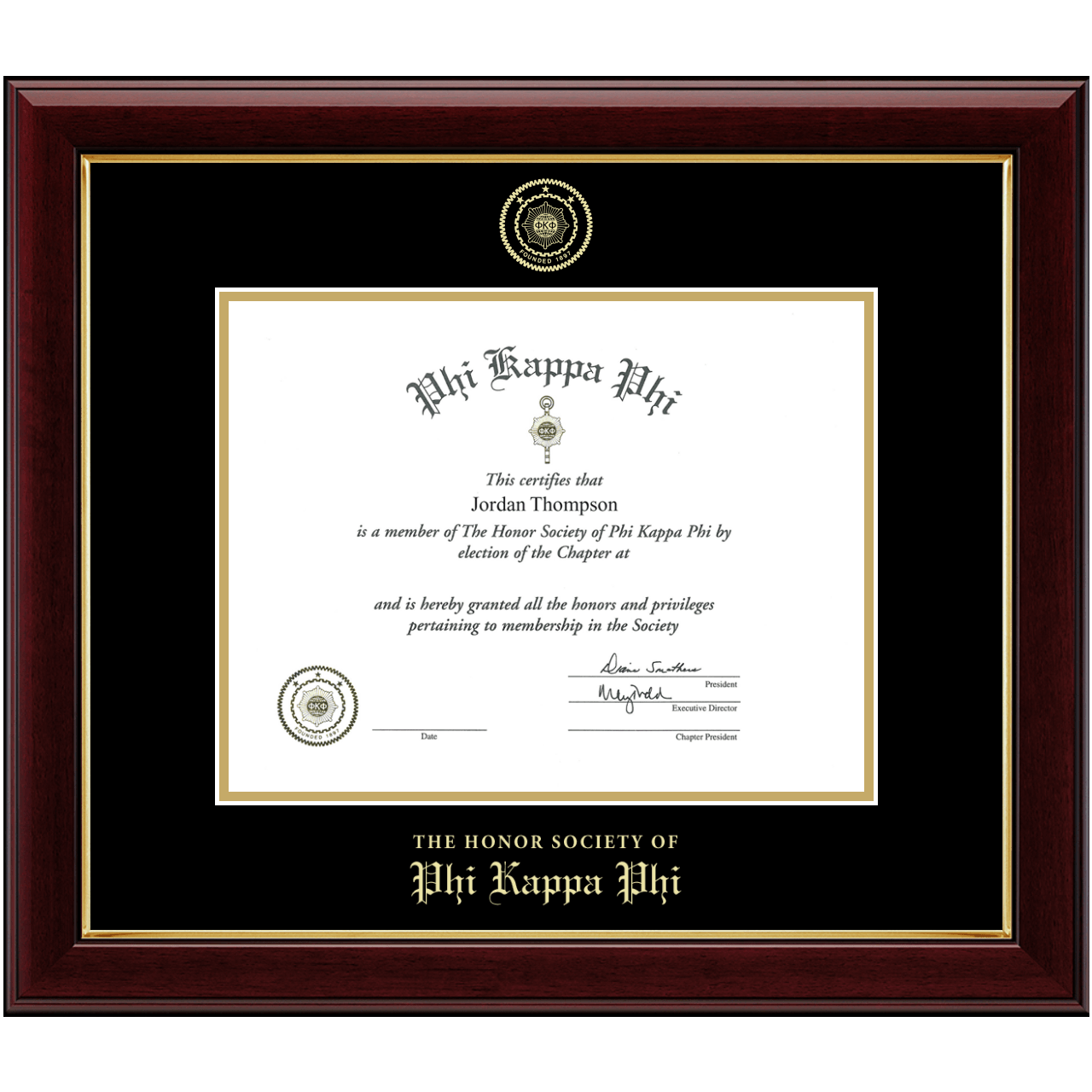 Gold Embossed Certificate Frame in Gallery Phi Kappa Phi Honor Society ...