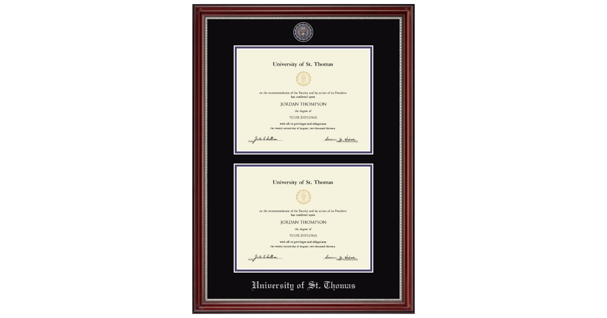 Masterpiece Medallion Double Diploma Frame in Kensington Silver ...