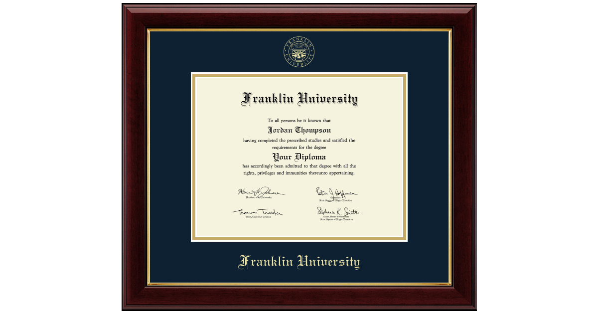 Gold Embossed Diploma Frame in Gallery Franklin University - Item #236032