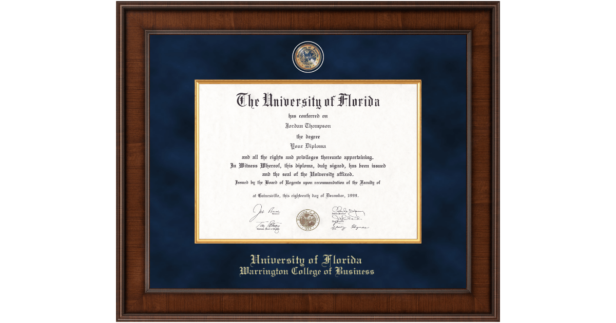 Presidential Masterpiece Diploma Frame in Madison University of Florida ...