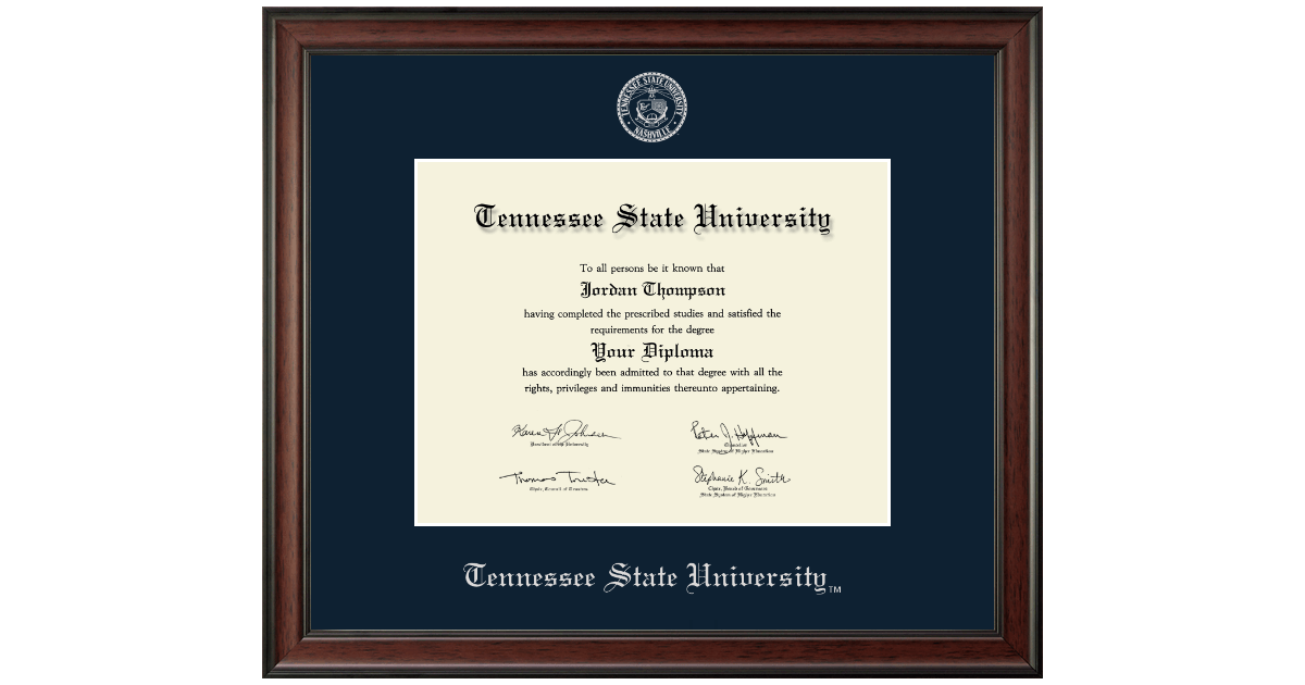 Silver Embossed Diploma Frame in Studio Tennessee State University ...