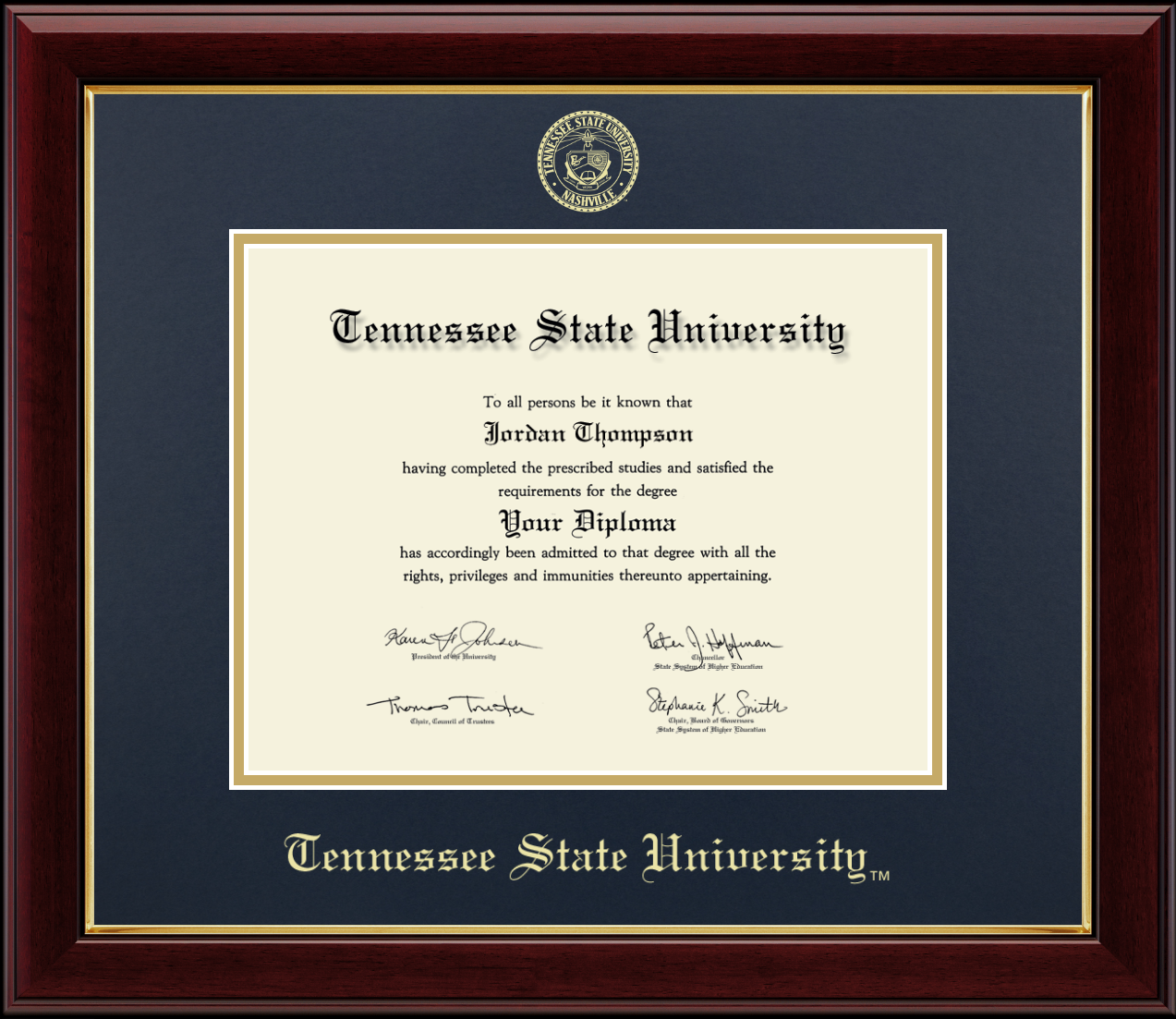 Tennessee State University Gold Embossed Diploma Frame in Gallery ...
