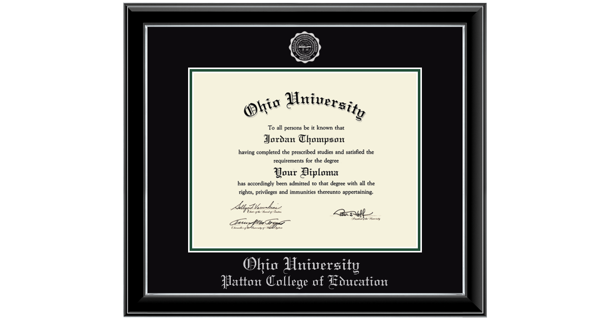 Silver Embossed Diploma Frame in Onyx Silver Ohio University - Item ...