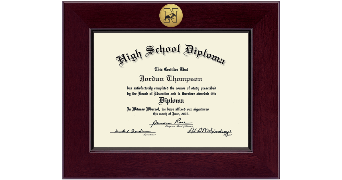 Century Gold Engraved Diploma Frame in Cordova Newtown High School in ...