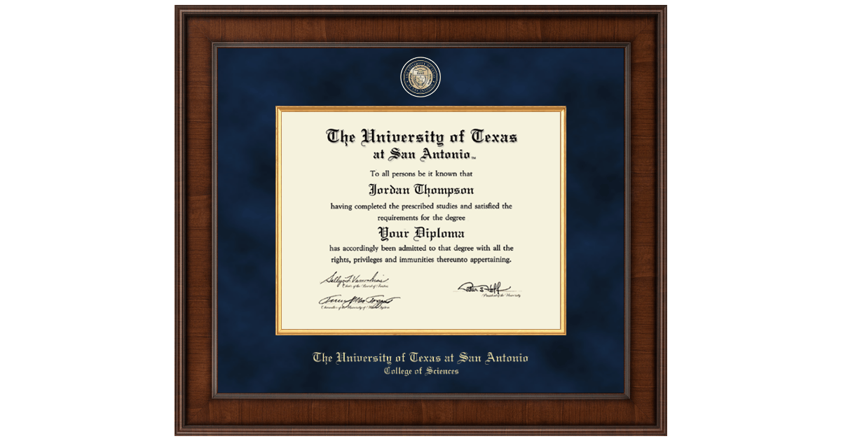 UTSA College of Sciences Diploma Frames | Church Hill Classics