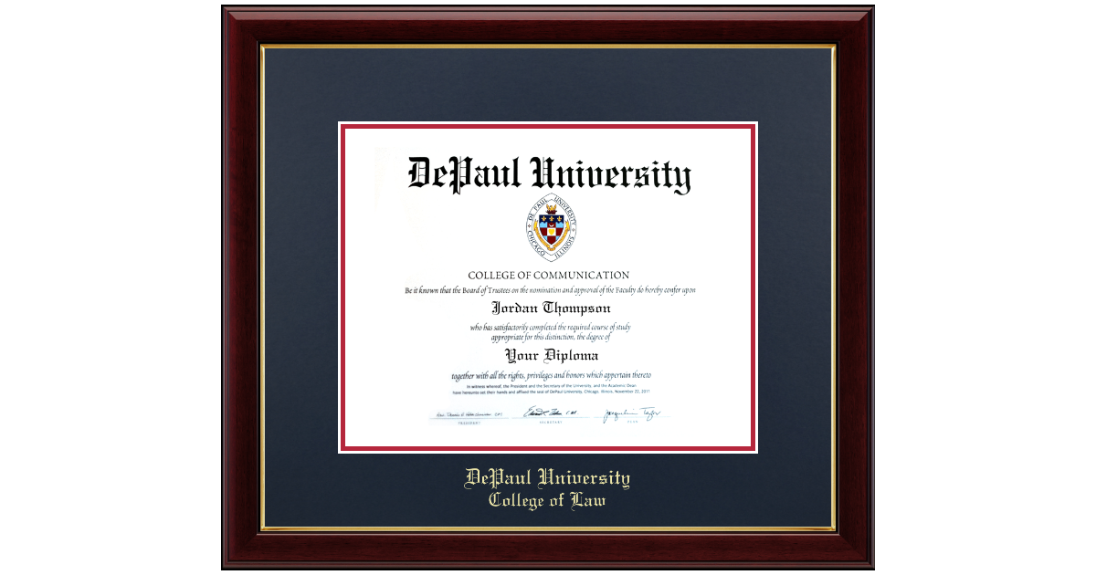 Gold Embossed Diploma Frame in Gallery DePaul University - Item #238132 ...