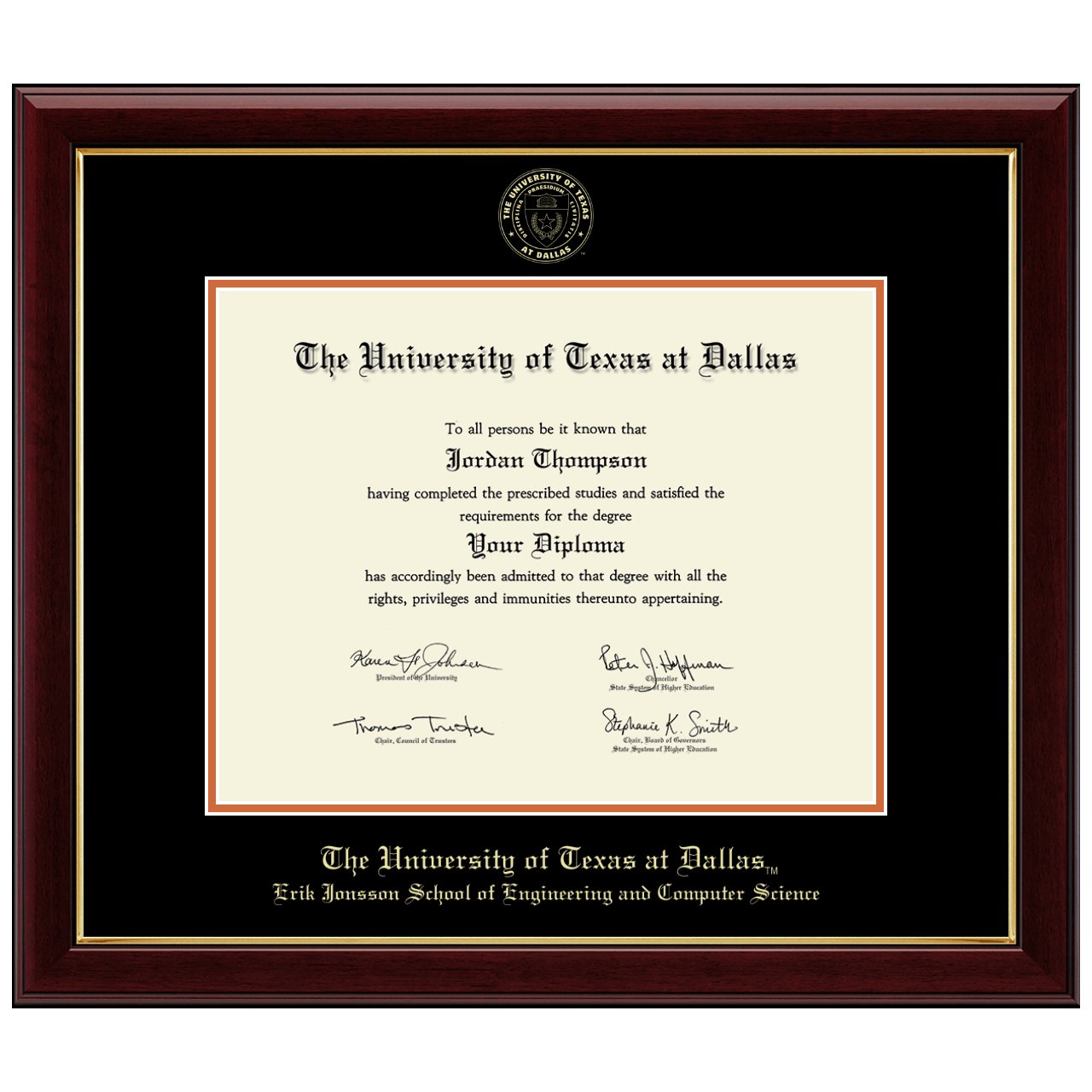 Gold Embossed Diploma Frame in Gallery The University of Texas at ...