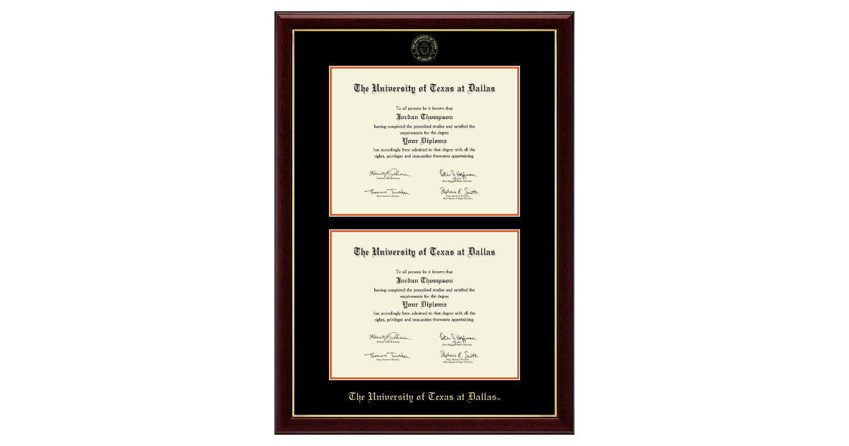 Double Document Diploma Frame in Gallery The University of Texas at ...