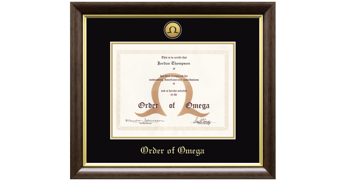 Gold Engraved Medallion Certificate Frame in Hampshire Order of Omega - Item #238766 from Order ...