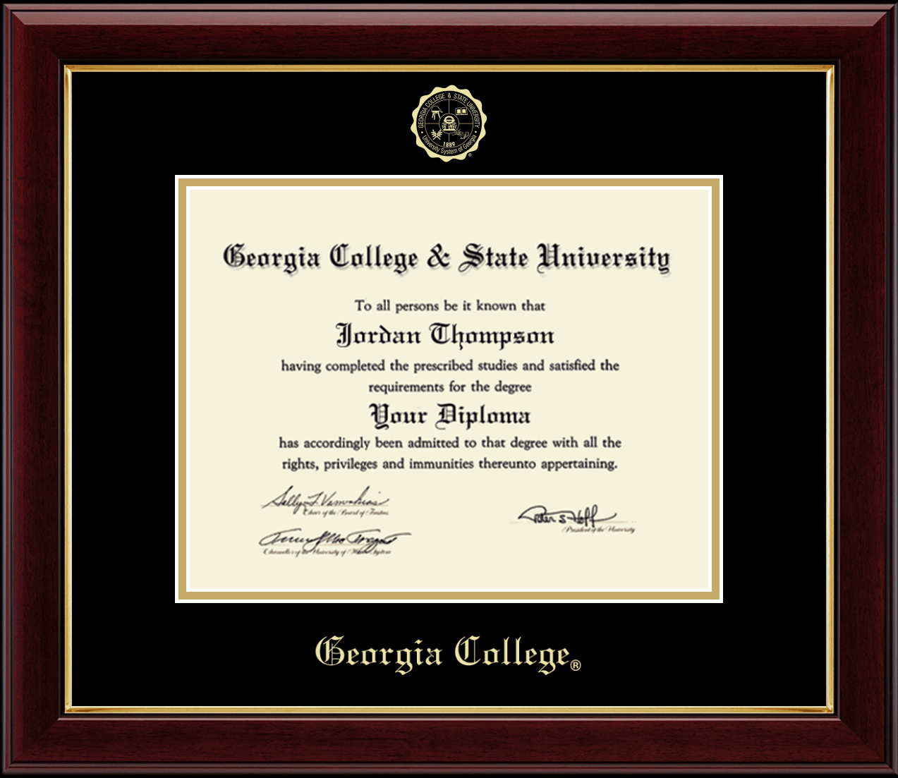 Georgia College Gold Embossed Diploma Frame in Gallery - Item #238797