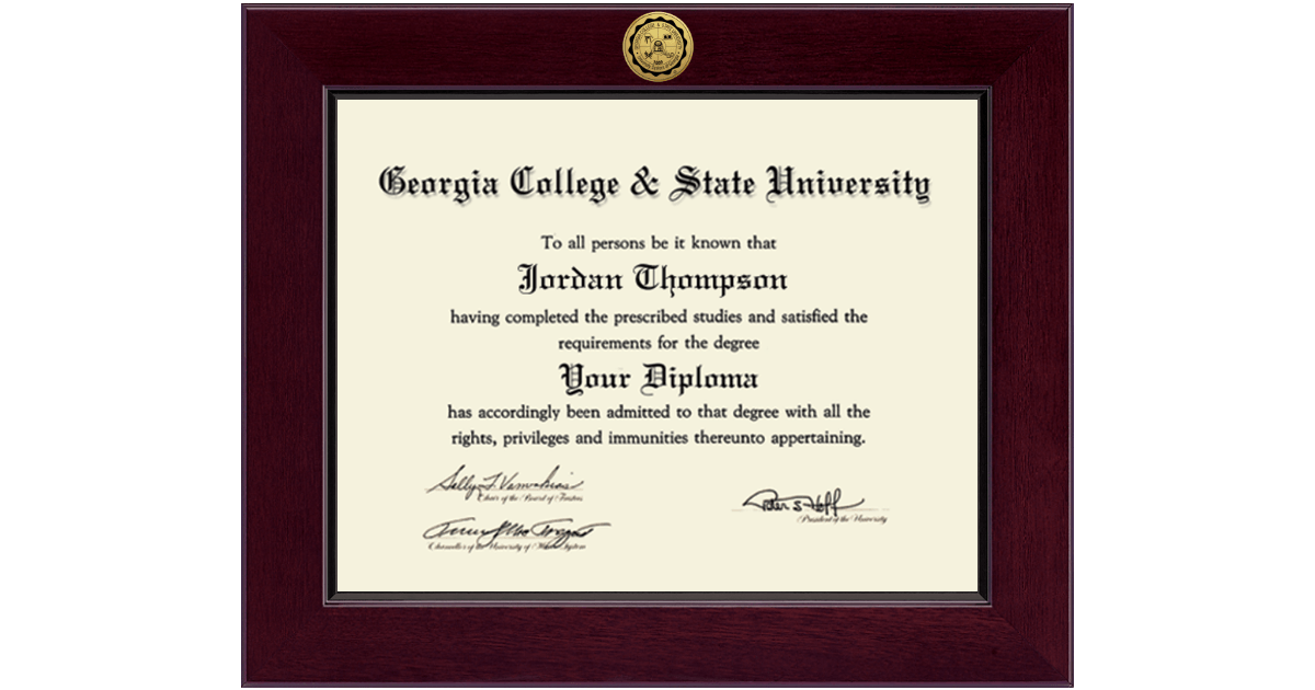 Century Gold Engraved Diploma Frame in Cordova Georgia College - Item ...