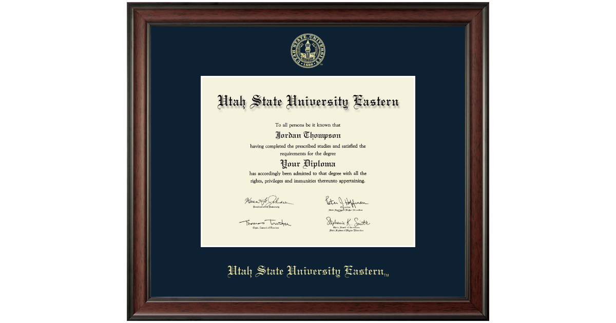 Gold Embossed Diploma Frame in Studio Utah State University Eastern ...