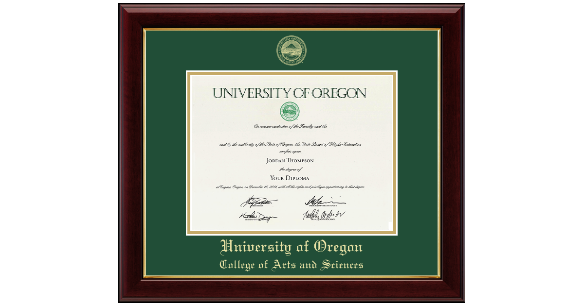 Gold Embossed Diploma Frame in Gallery University of Oregon - Item ...