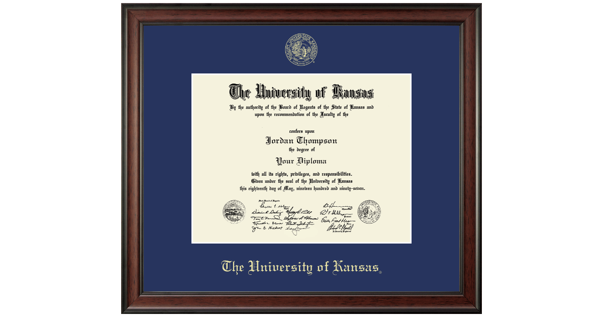 Gold Embossed Diploma Frame in Studio The University of Kansas - Item ...