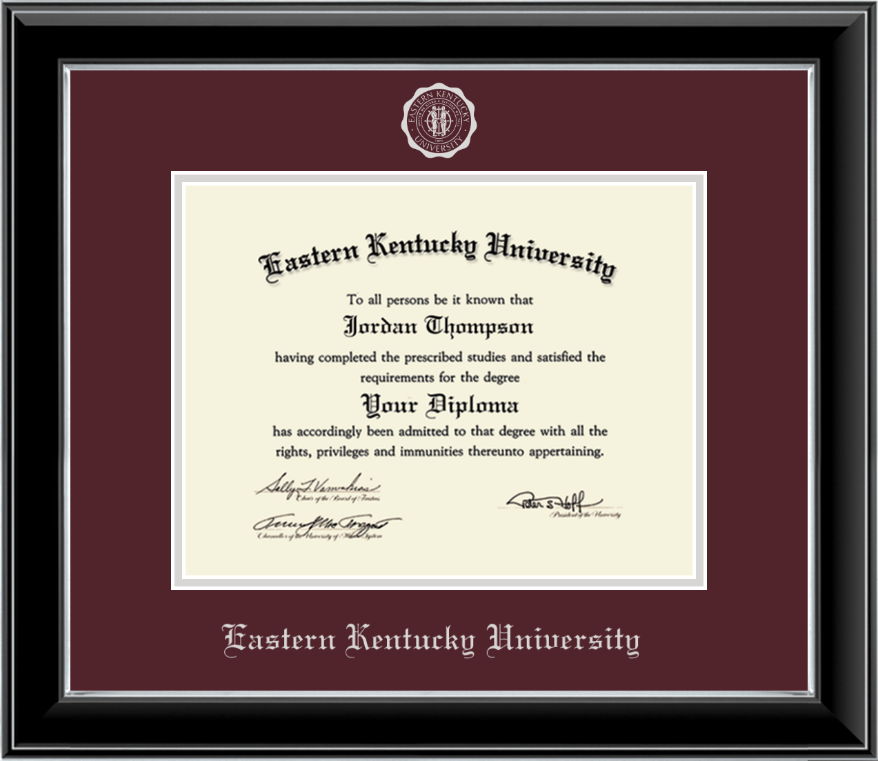 Eastern Kentucky University Silver Embossed Diploma Frame in Onyx Silver - Item #241834 from ...