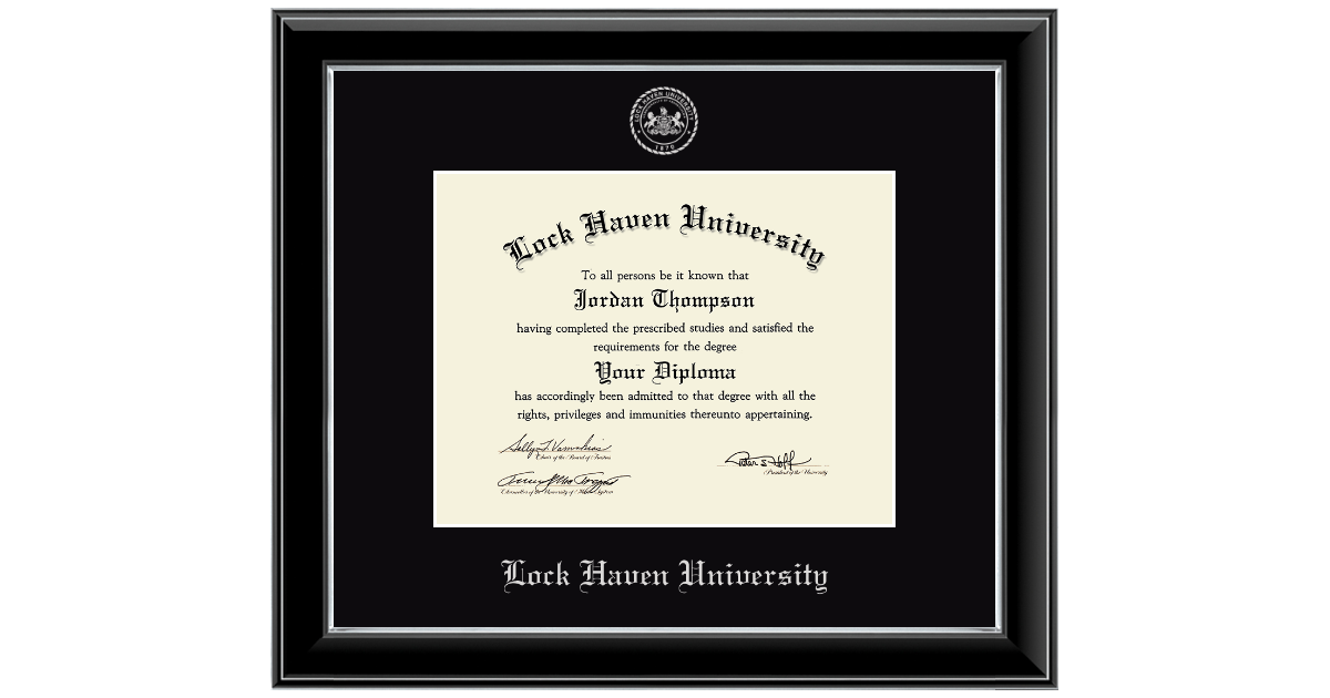 Silver Embossed Diploma Frame in Onyx Silver Lock Haven University - Item #241874 from LHU SAS ...