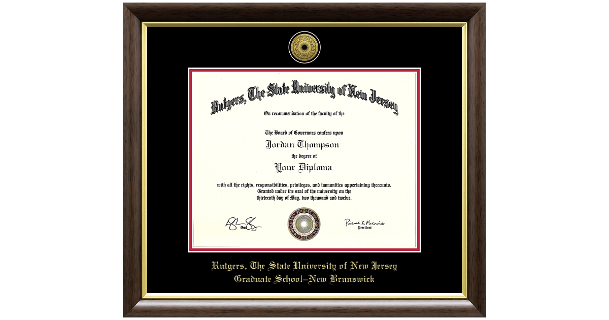 Gold Engraved Medallion Diploma Frame in Hampshire Rutgers University ...