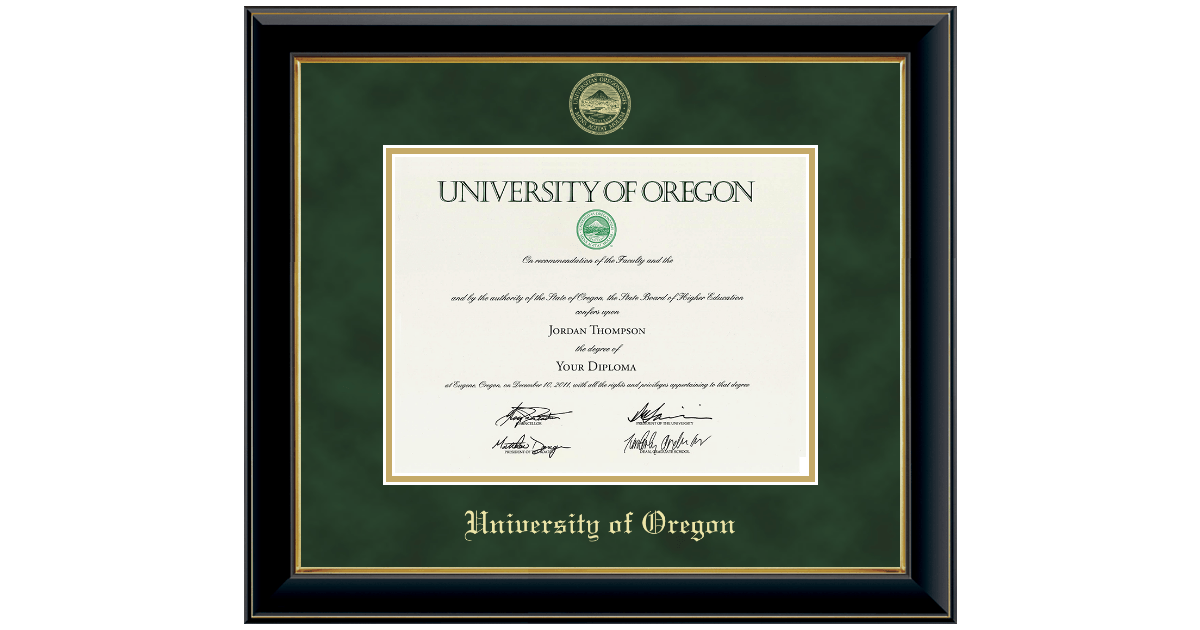 Gold Embossed Diploma Frame in Onyx Gold University of Oregon - Item ...