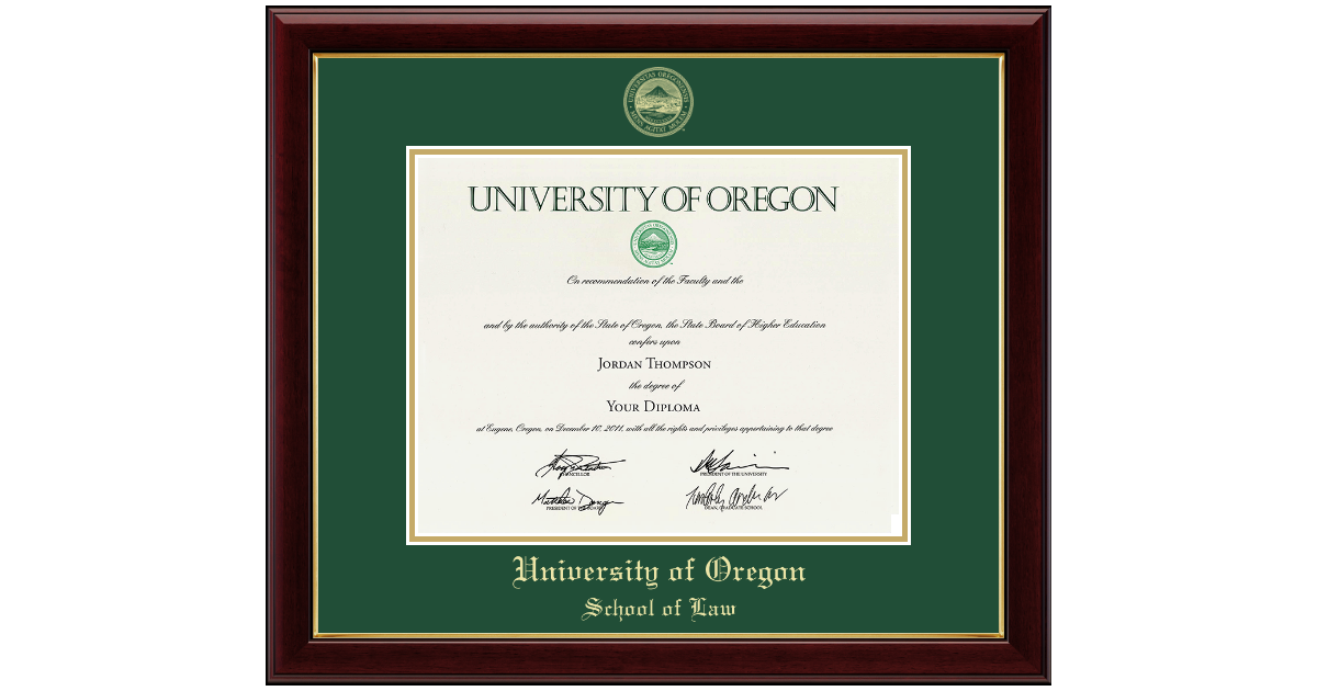 Gold Embossed Diploma Frame in Gallery University of Oregon - Item ...