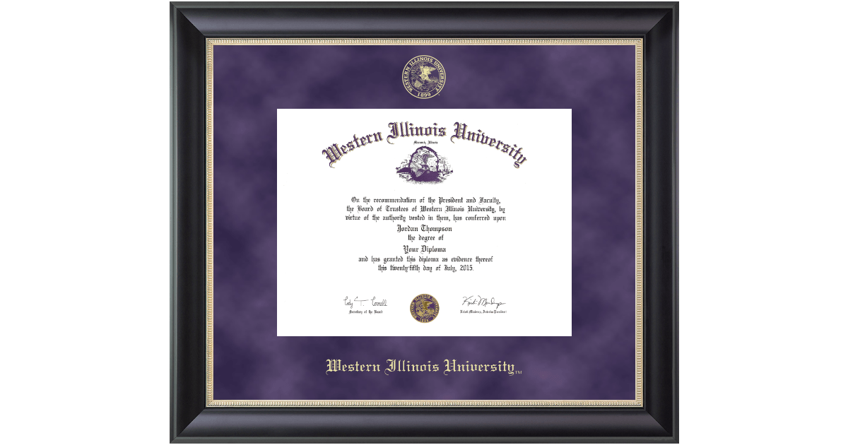 Gold Embossed Diploma Frame in Noir Western Illinois University - Item ...