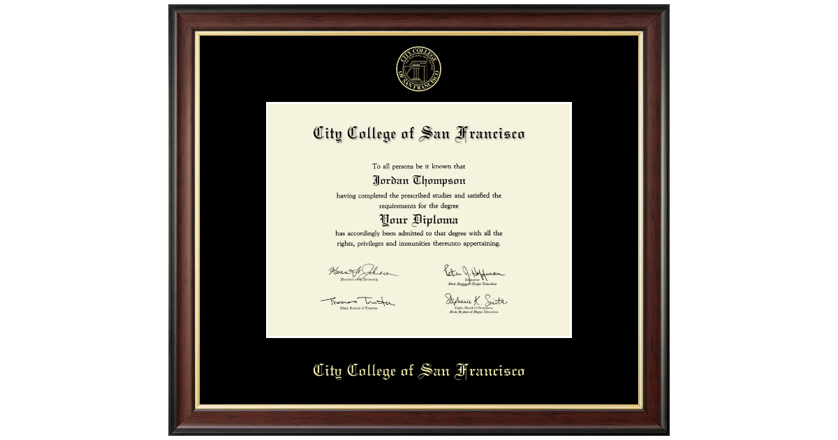 Gold Embossed Diploma Frame in Studio Gold City College of San ...