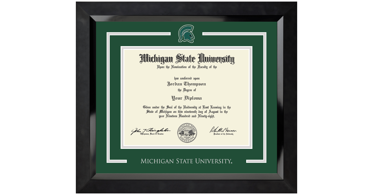Spirit Medallion Diploma Frame in Eclipse Michigan State University ...