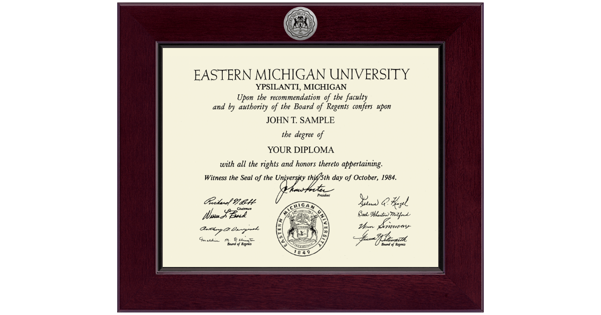 Century Silver Engraved Diploma Frame in Cordova Eastern Michigan ...