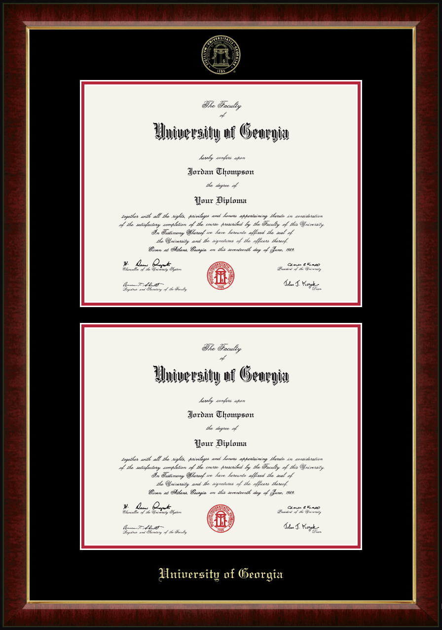 University of Georgia Double Diploma Frame in Murano - Item #244016 ...