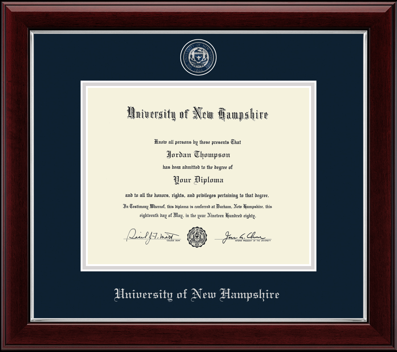University of New Hampshire Masterpiece Medallion Diploma Frame in ...