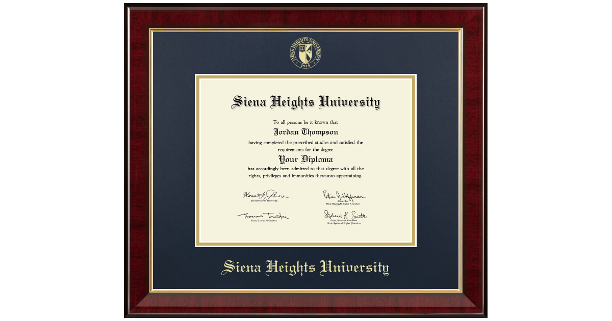 Gold Embossed Diploma Frame in Murano Siena Heights University - Item ...