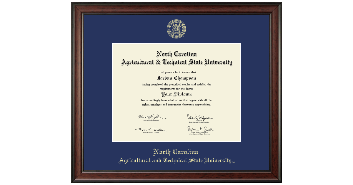 Gold Embossed Diploma Frame in Studio North Carolina A&T State ...