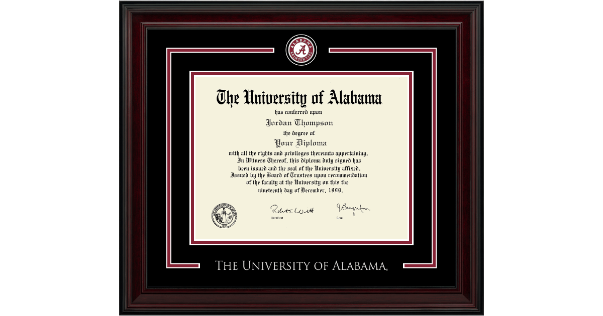 Spirit Medallion Diploma Frame in Encore The University of Alabama ...