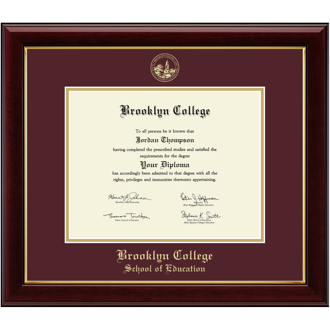 Gold Embossed Diploma Frame in Gallery Brooklyn College - Item #245136-BEC