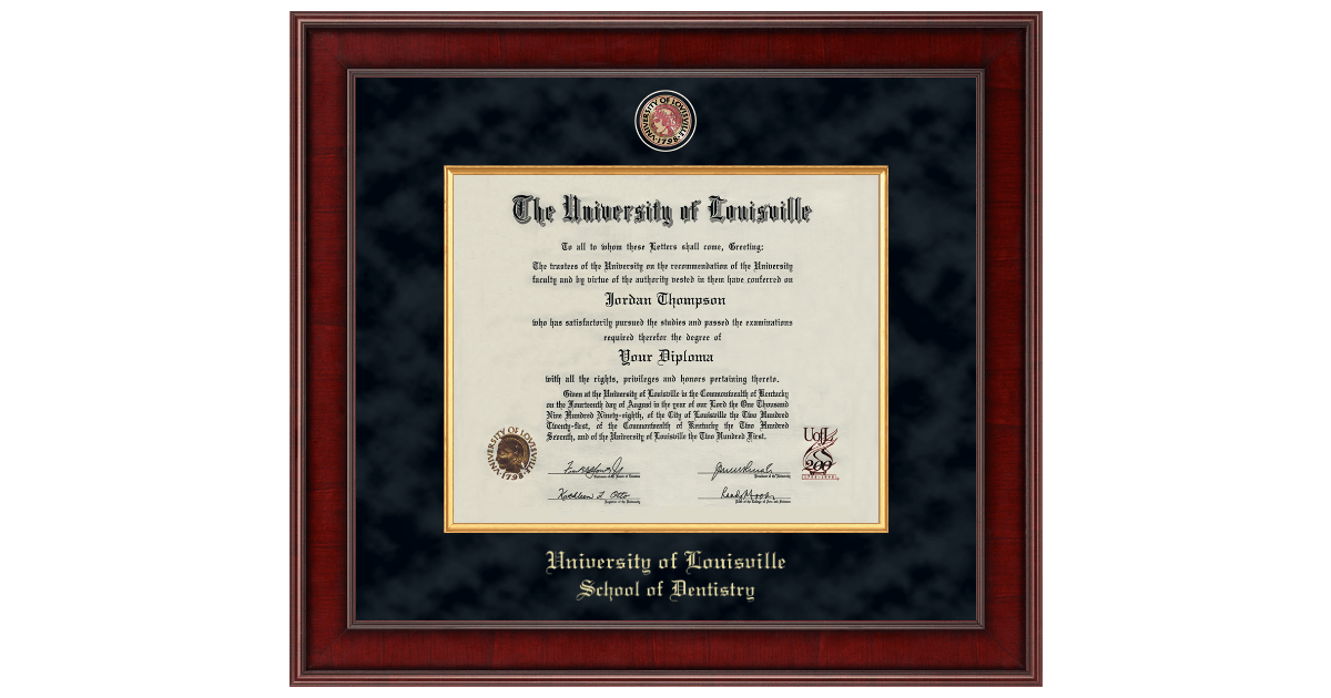 UofL School of Dentistry Diploma Frames | Church Hill Classics
