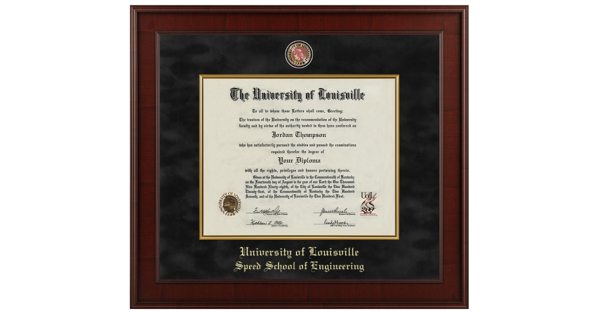 UofL Speed School of Engineering Diploma Frames | Church Hill Classics