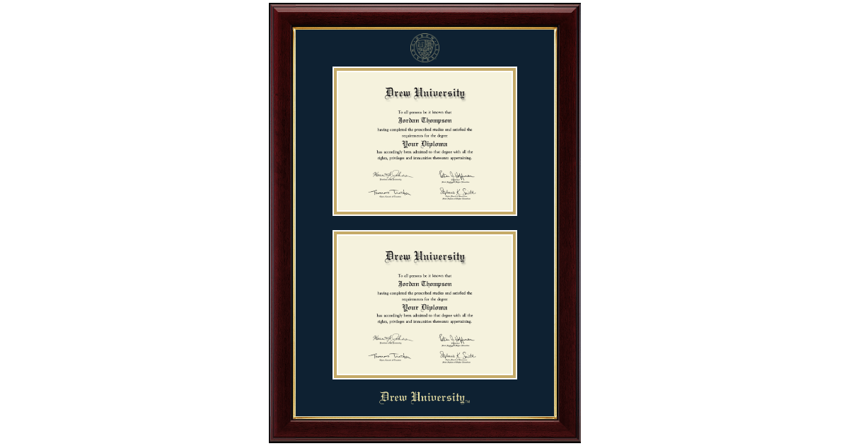 Double Document Diploma Frame in Gallery Drew University - Item #246052