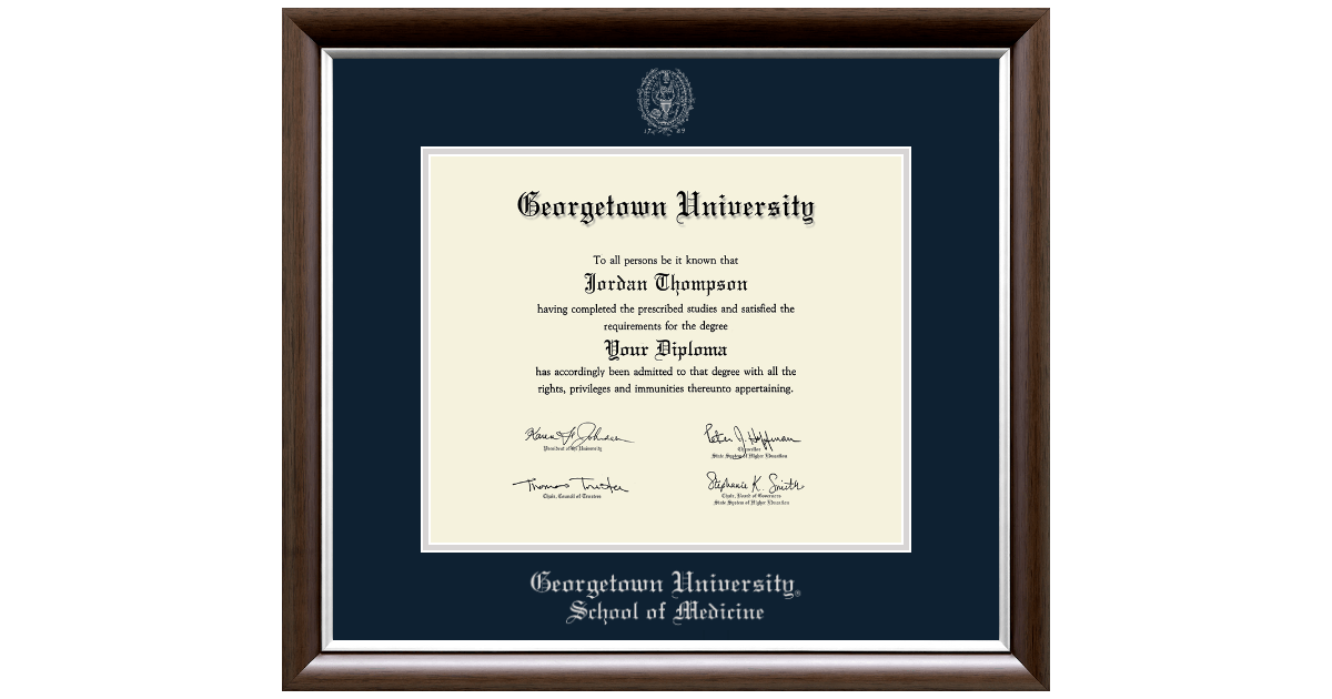 Silver Embossed Diploma Frame in Devonshire Georgetown University ...