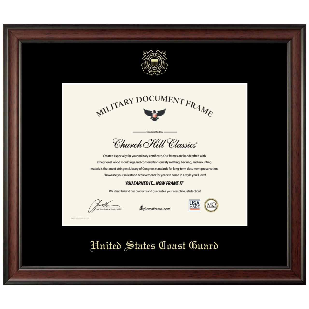 Gold Embossed Certificate Frame Studio in Studio United States Coast ...