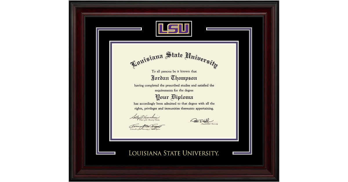 Spirit Medallion Diploma Frame in Encore Louisiana State University ...