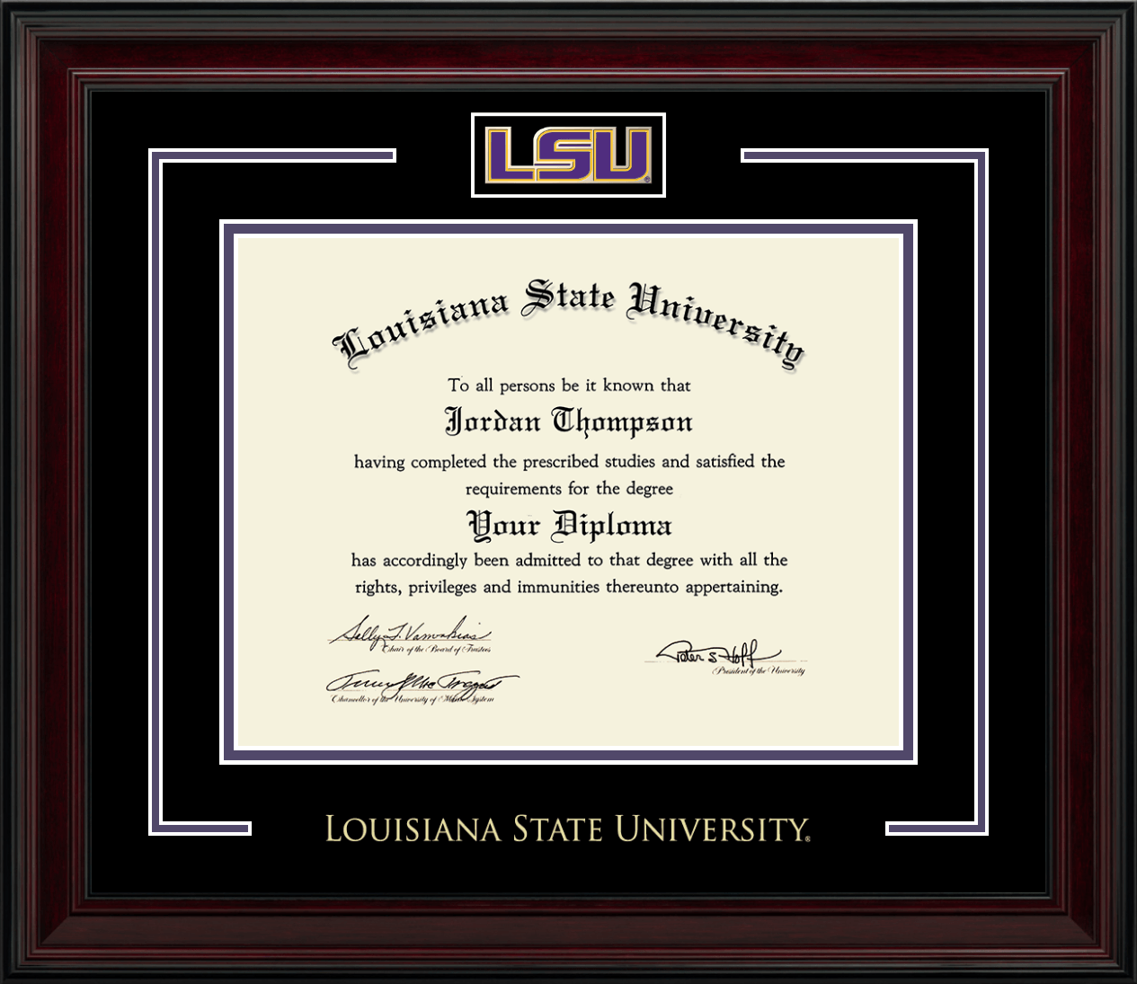 Louisiana State University Spirit Medallion Diploma Frame in Encore ...