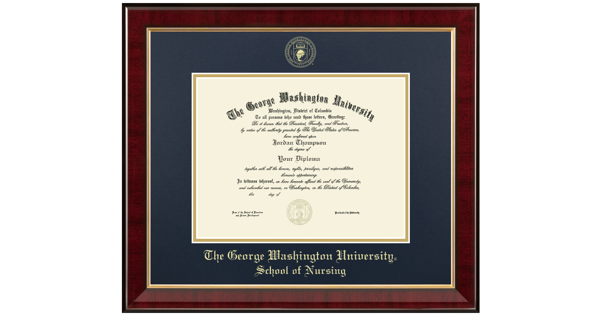 Gold Embossed Diploma Frame in Murano The George Washington University ...