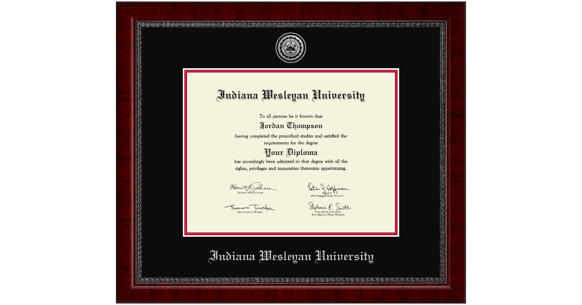 Silver Engraved Medallion Diploma Frame in Sutton Indiana Wesleyan ...