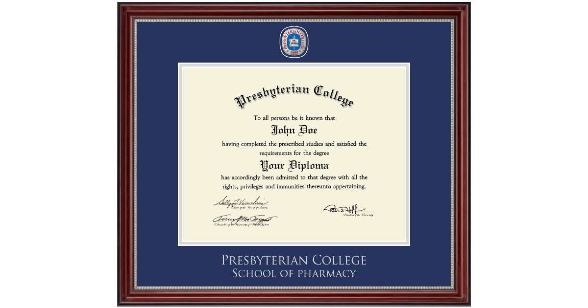 Presbyterian School of Pharmacy Diploma Frames | Church Hill Classics