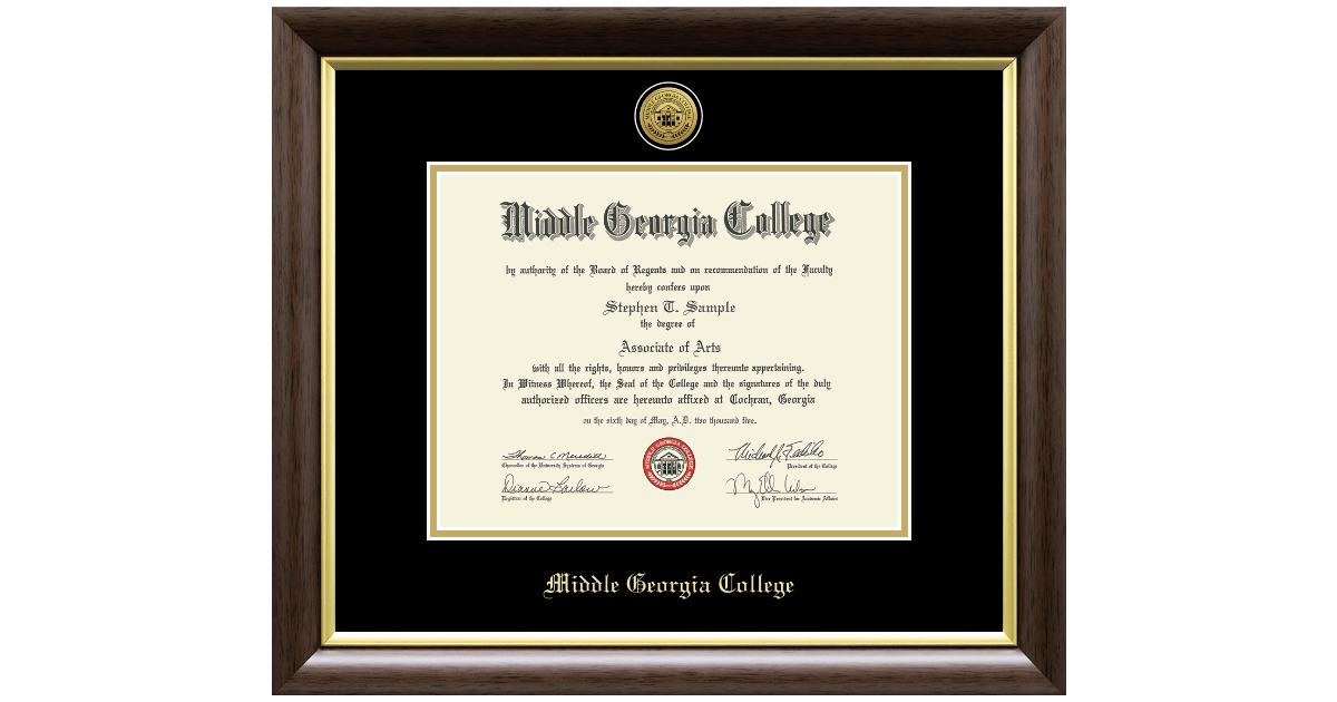 Gold Engraved Medallion Diploma Frame in Hampshire Middle Georgia ...