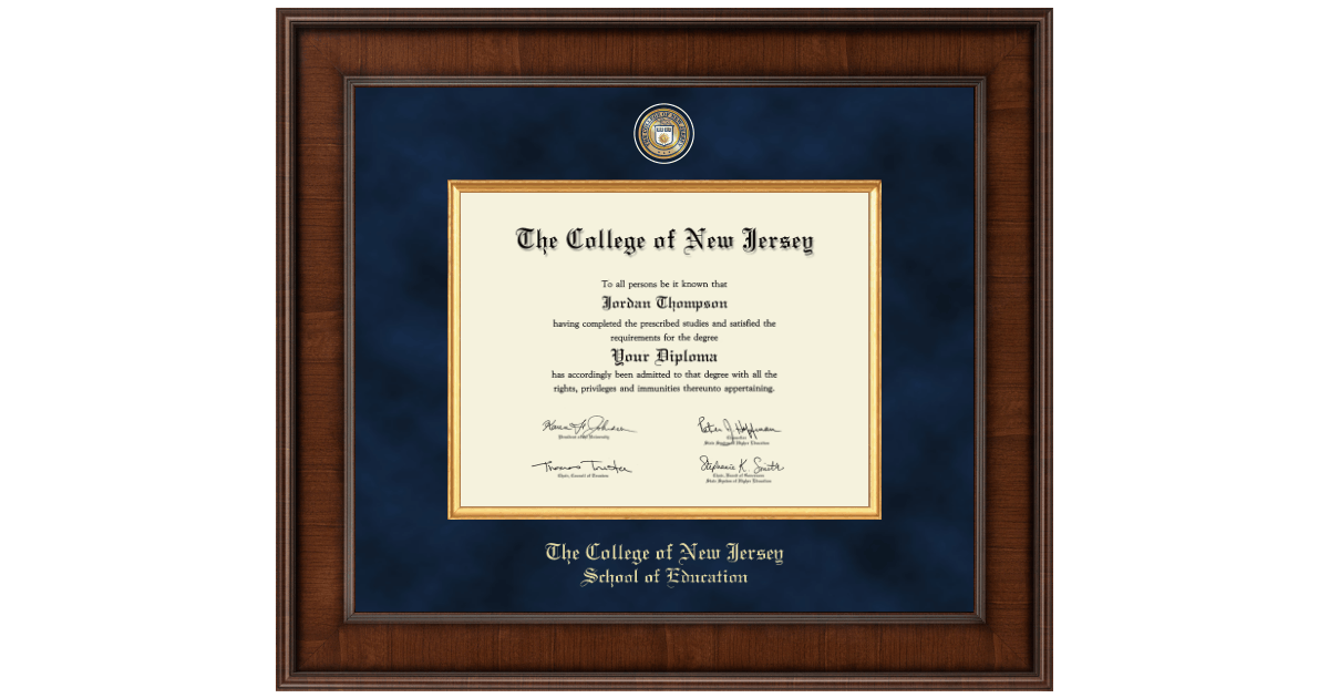 TCNJ School of Education Diploma Frames | Church Hill Classics