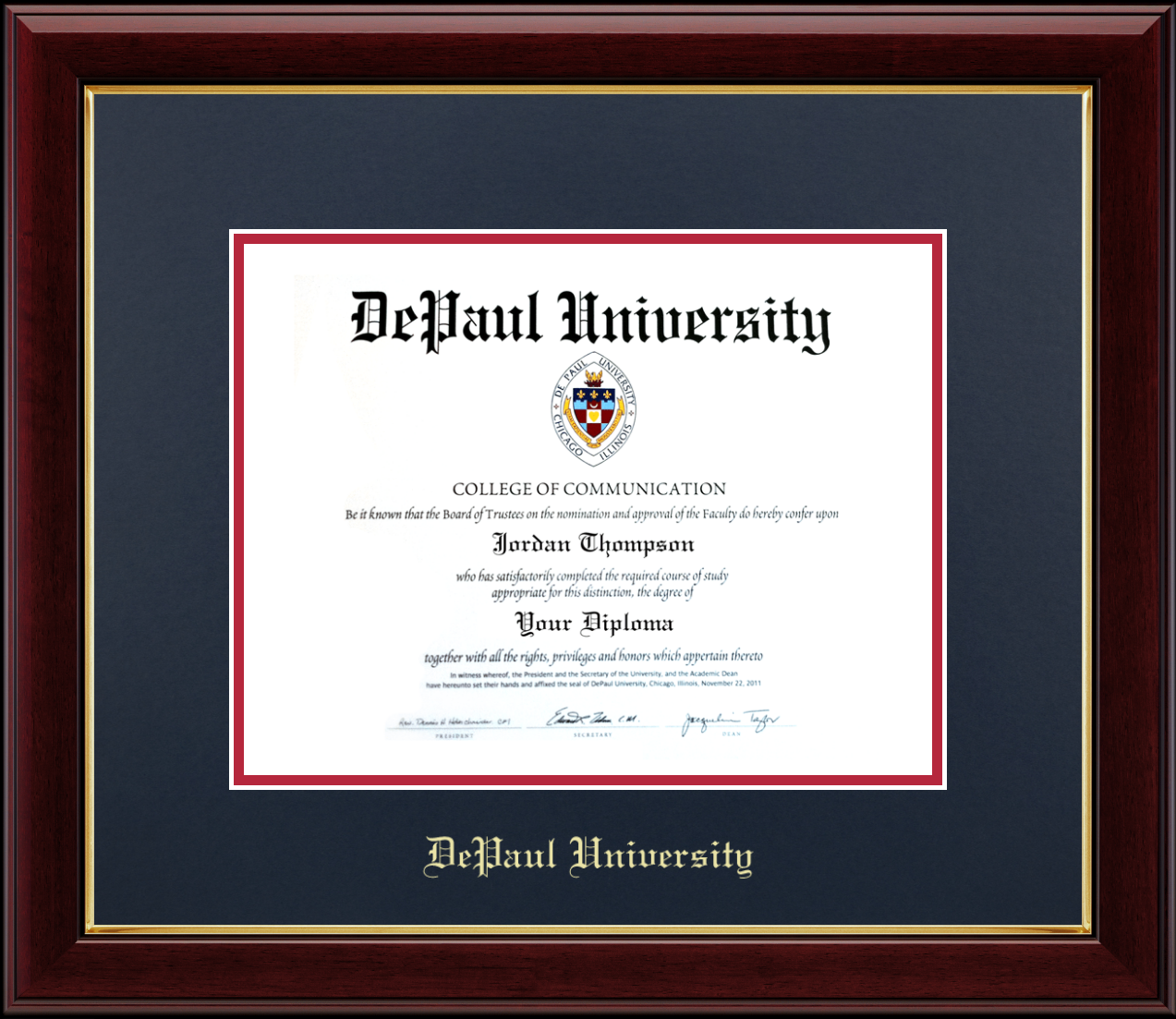 DePaul University Gold Embossed Diploma Frame in Gallery - Item #250316 ...